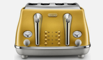 DeLonghi 4 Slice Icona Capitals Toaster New York Yellow