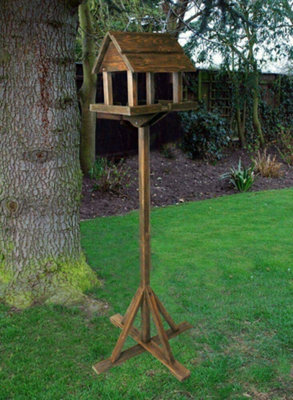 Delux Wooden Bird Table Food Feeding Station Hotel - Bird House Nest ...