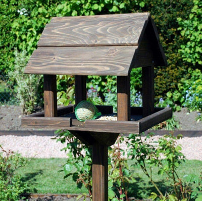 Delux Wooden Bird Table Food Feeding Station Hotel - Bird House Nest ...