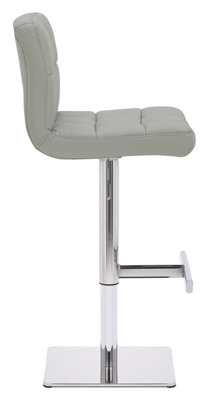 Deluxe Allegro Real Leather Bar Stool Grey