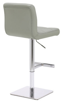 Deluxe Allegro Real Leather Bar Stool Grey