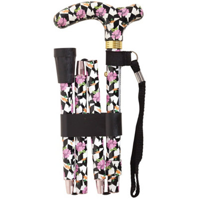 Deluxe Foldable Ambidextrous Walking Cane with 5 Adjustable Heights and ...