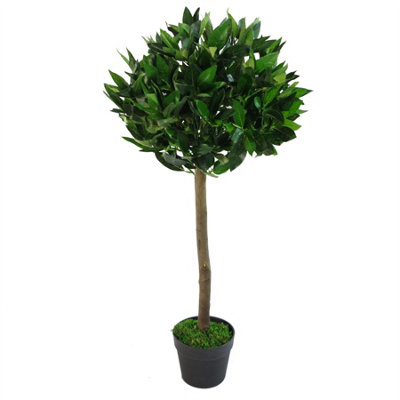 Deluxe Luxury Artificial Bay Leaf Laurel Tree Topiary Ball - 90cm (3ft ...