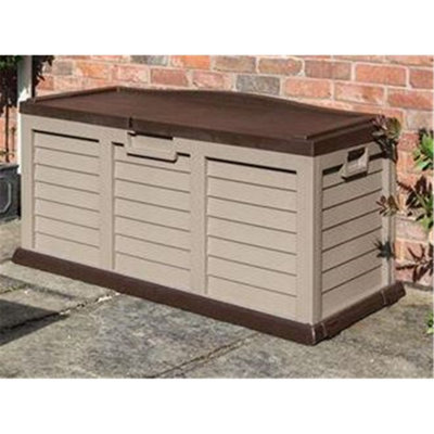 Deluxe Mocha Plastic Storage Box/bench | DIY at B&Q