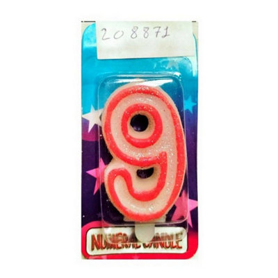 Deluxe Number 9th Birthday Candle Orange (One Size)