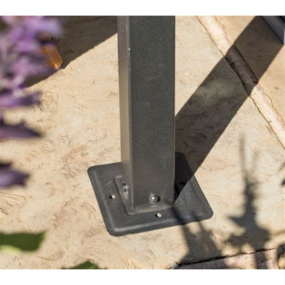 Deluxe Retractable Polyester Canopy + Grey Aluminium Frame (3m x 3m x 2 ...