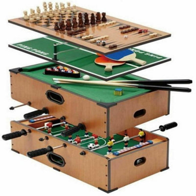 Deluxe Table Game Set 5 In 1 Football Tennis Backgammon Chess Pool ...