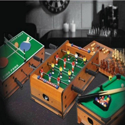 Deluxe Table Game Set 5 In 1 Football Tennis Backgammon Chess Pool ...