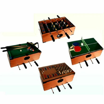 Deluxe Table Game Set 5 In 1 Football Tennis Backgammon Chess Pool ...
