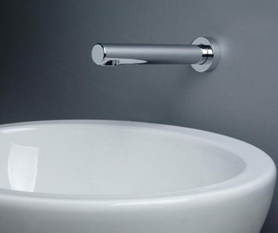 Deluxe Wall Mounted Round Infrared Sensor Tap Automatic Basin Spout ...