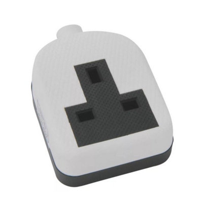 Dencon 13A Rubber Extension Socket (UK Plug) White (One Size)