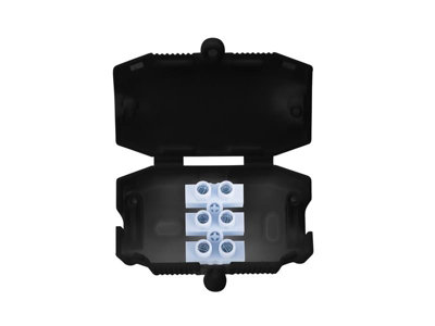 Dencon 1926BNB 3 Pole Connector Box 10A Black DCN1926BNB | DIY at B&Q