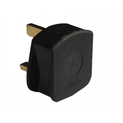 Dencon 3 Pin Rubber Plug 13a Multi Colour (Black)