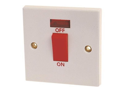 Dencon 45A Double Pole Cooker Switch with Pilot Light for Enhanced ...