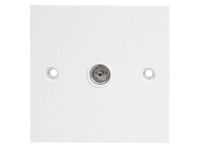 Dencon 7119NB Single Flush Coax TV Socket White DCN7119NB