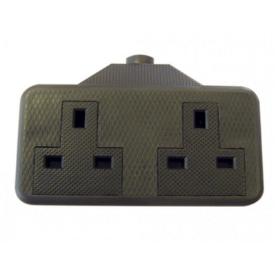 Dencon Trailing Socket Multi Colour (2-Gang Black)