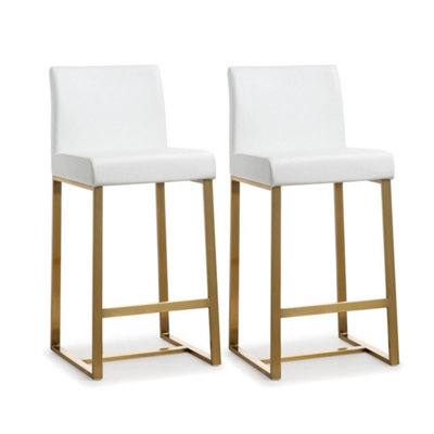 Denmark Counter Stool - Set of 2 - Stainless Steel - L47 x W40.6 x H94 ...