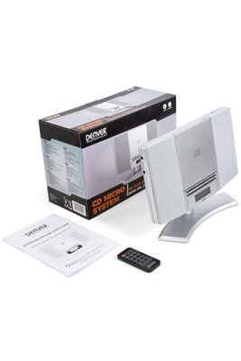 DENVER MC-5220 SILVER WALL-MOUNTABLE CD PLAYER WITH FM RADIO, ALARM ...