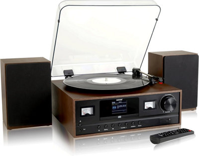 Denver MRD-52 Dark Wood Hi-Fi Record Player System with CD, DAB+, FM ...