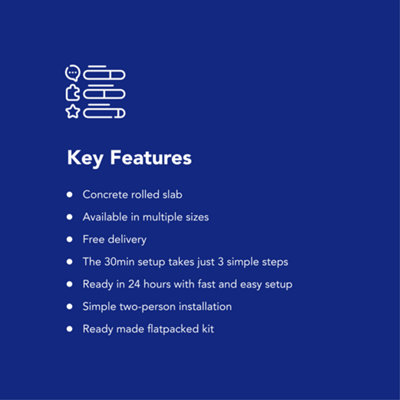 DEPLOY Concrete InstaSlab 1.75m x 2.25m ( 5ft x 7ft ) Instant Concrete ...