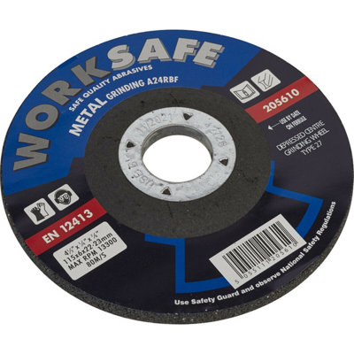 Depressed Centre Metal Grinding Disc - 115 x 6mm - 22mm Bore - DPC ...