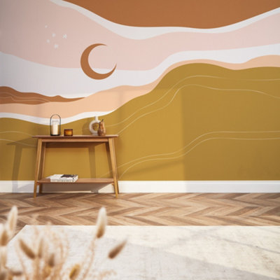 Desert Sunset Mural In Ochre (350cm x 240cm) | DIY at B&Q