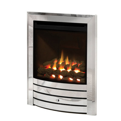 Design Chrome Balanced Flue Gas Fire with Manual Control