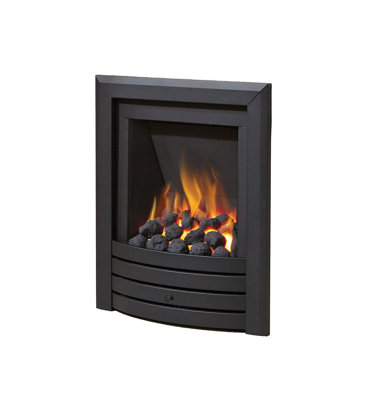 Design Matt Black Slimline Radiant Gas Fire with Manual Control