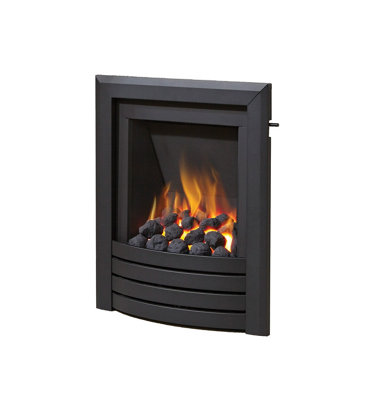 Design Matt Black Slimline Radiant Gas Fire with Slide Control