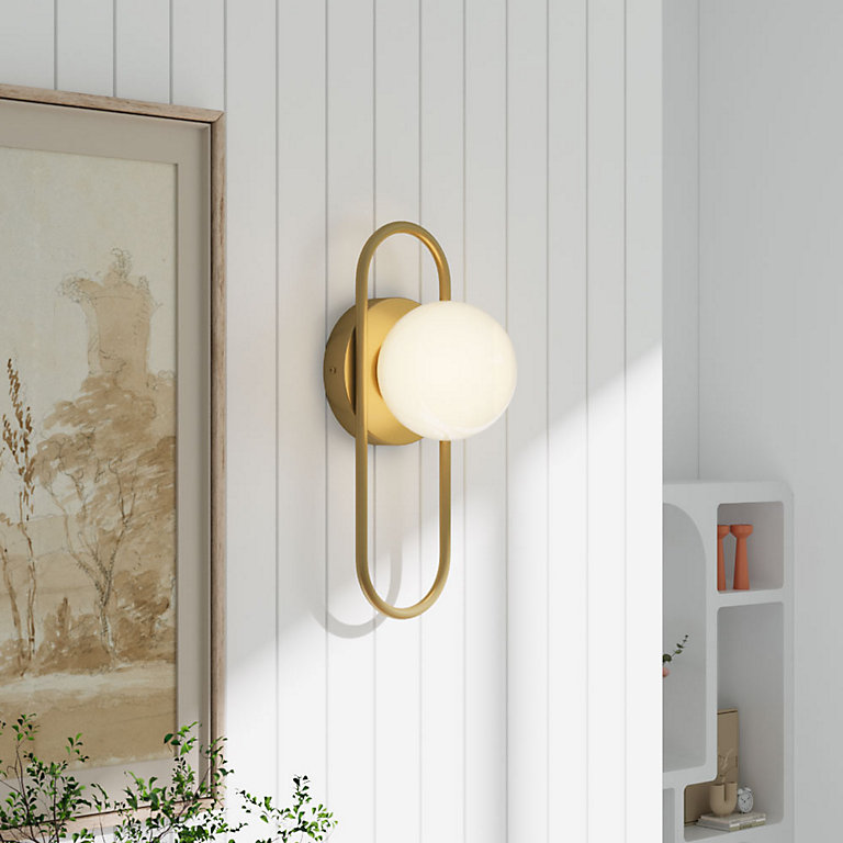 Designed Indoor Wall Light Single-Light in Gold, Bulb Not Included ... Designed Indoor Wall Light Single-Light in Gold, Bulb Not Included ...