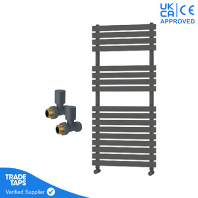 Buy Designer Delta Anthracite Flat Panel Towel Radiator Heated Ladder ...