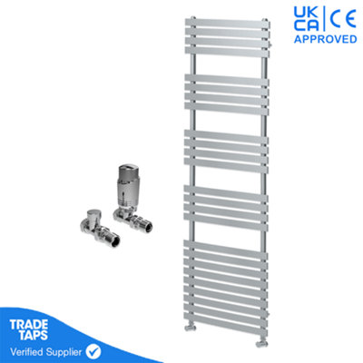 Designer Delta Chrome Flat Panel Towel Radiator Heated Ladder Rail ...