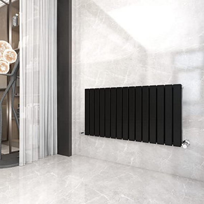 Designer Flat Panel Double Radiator 600x1020 Black by MCC | DIY at B&Q