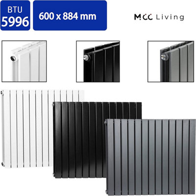 Designer Flat Panel Double Radiator 600x884 Black by MCC