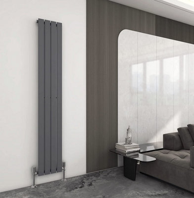 Designer Flat panel Single Radiator 1800x272 Anthracite by MCC | DIY at B&Q