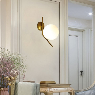 Designer Gold finish and White Glove wall lamp