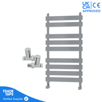 Designer Marvella Chrome Flat Panel Towel Radiator Heated Ladder Rail ...
