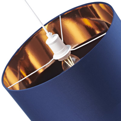 Designer Midnight Blue Cotton Double Tier Ceiling Shade with Shiny ...