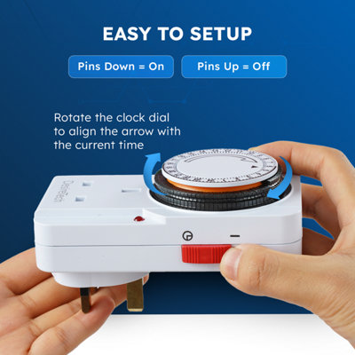 Desiretech Plug-in Timer Switch, 24 Hour Segment Timer, Light Timer ...