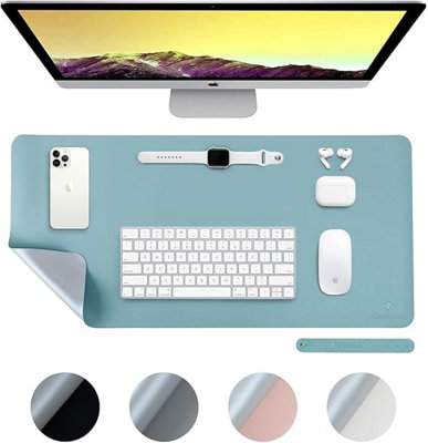 DesireTech Reversible Extra Large Office Desk Mat, Light blue