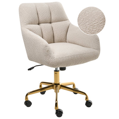 Desk Chair PALMDALE Boucle Light Beige