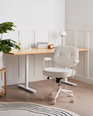 Desk Chair PARAMUS Fabric Off-White