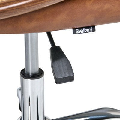 Desk Chair REDDING Faux Leather Brown