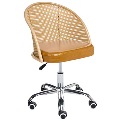 Desk Chair Swivel BALTIMORE Faux Leather Brown