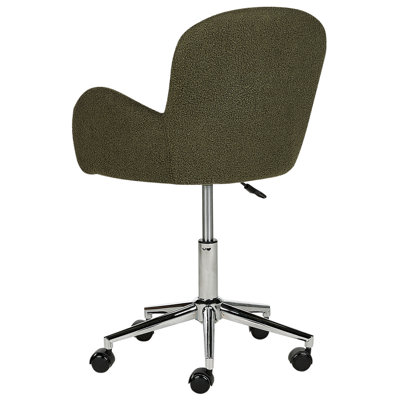 Desk Chair Swivel PRIDDY Boucle Dark Green