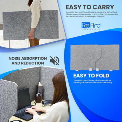 Desk Divider Pro Workspace Foldable Privacy Screen & Panel Organiser
