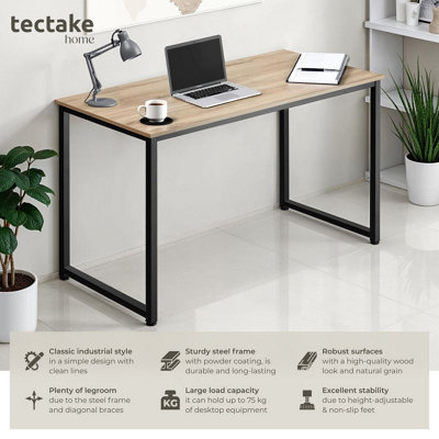 Desk Flint - writing, study, computer office table 140 cm - industrial ...