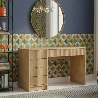 Desk for Home Office Workstation Tireno Cremona Oak Laminated Wood ...