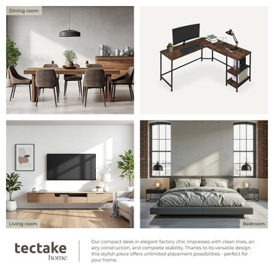 Desk Hamilton - corner unit, shelf with 2 storage compartments 138 cm ...