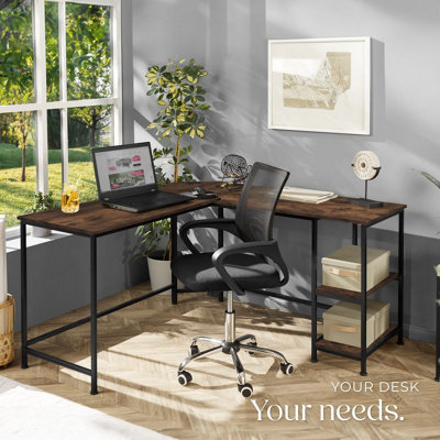 Desk Hamilton - corner unit, shelf with 2 storage compartments 138 cm ...